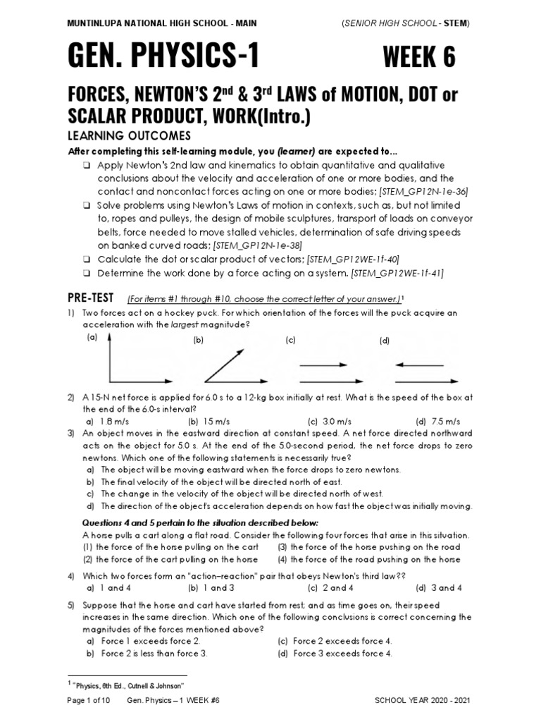 Gen.-Physics-1 Ch-46 Plus Week 6 Complete 10 Pages.v.1.0 | PDF | Force | Tension (Physics)