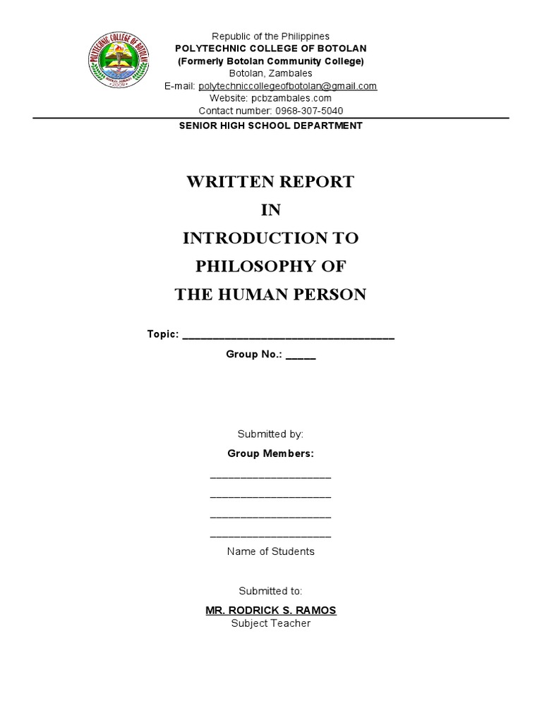 Written Report in Philosophy | PDF