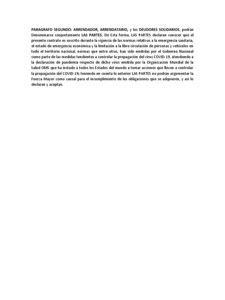 Clausula Fuerza Mayor | PDF