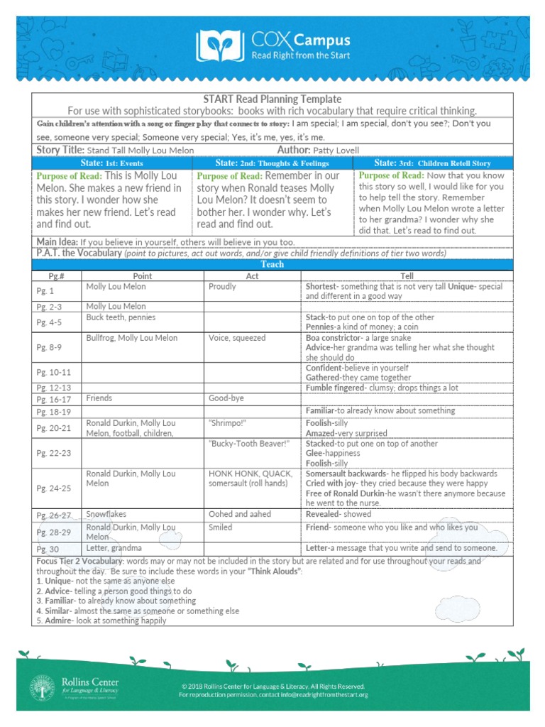 Standtallmollystoryguide | PDF | Cognitive Science | Cognition