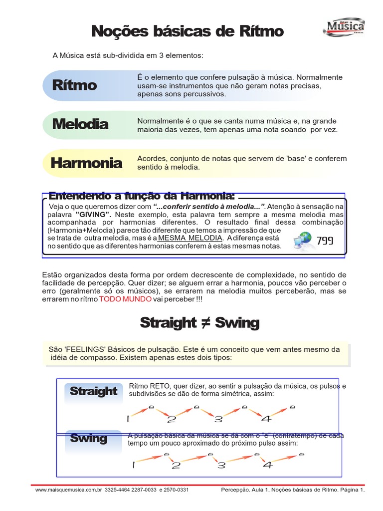 Noções Básicas de Ritmo Musical | PDF | Clave | Escala (música)