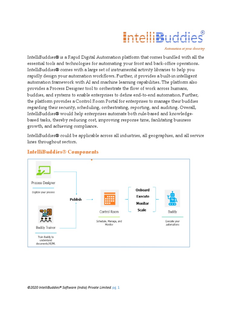IntelliBuddies Intro | PDF | Automation | Artificial Intelligence