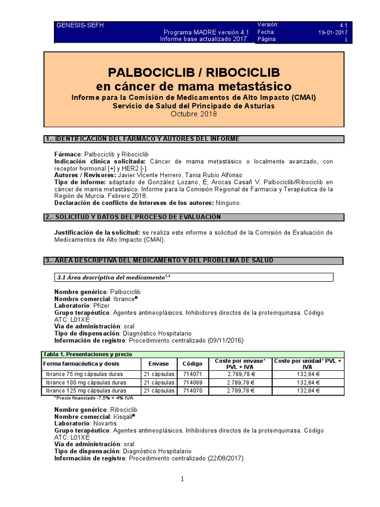 Palbociclib Ribociclib | PDF | Cáncer | Cáncer de mama