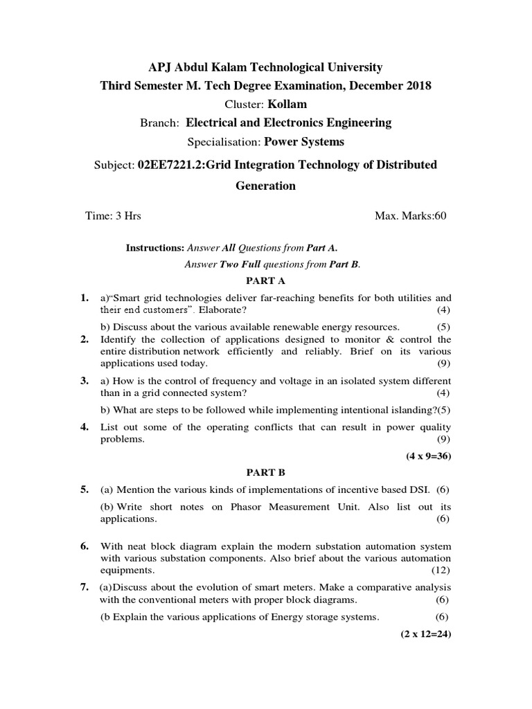 Grid Integration Technology Exam Guide | PDF | Science & Mathematics