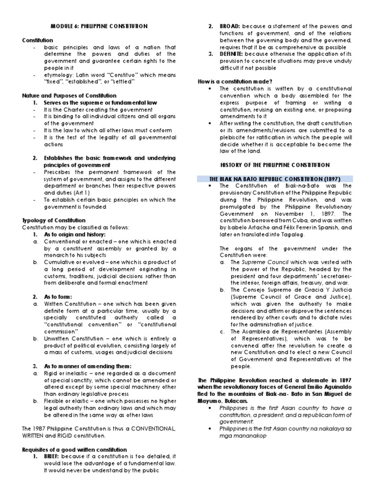 Module 6 | PDF | Constitution | Government Institutions