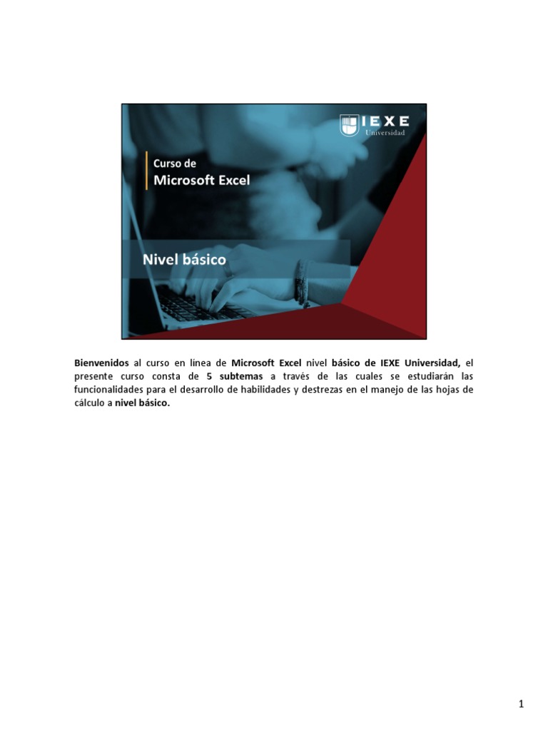 Curso Excel-1 | PDF | Microsoft Excel | Hoja de cálculo
