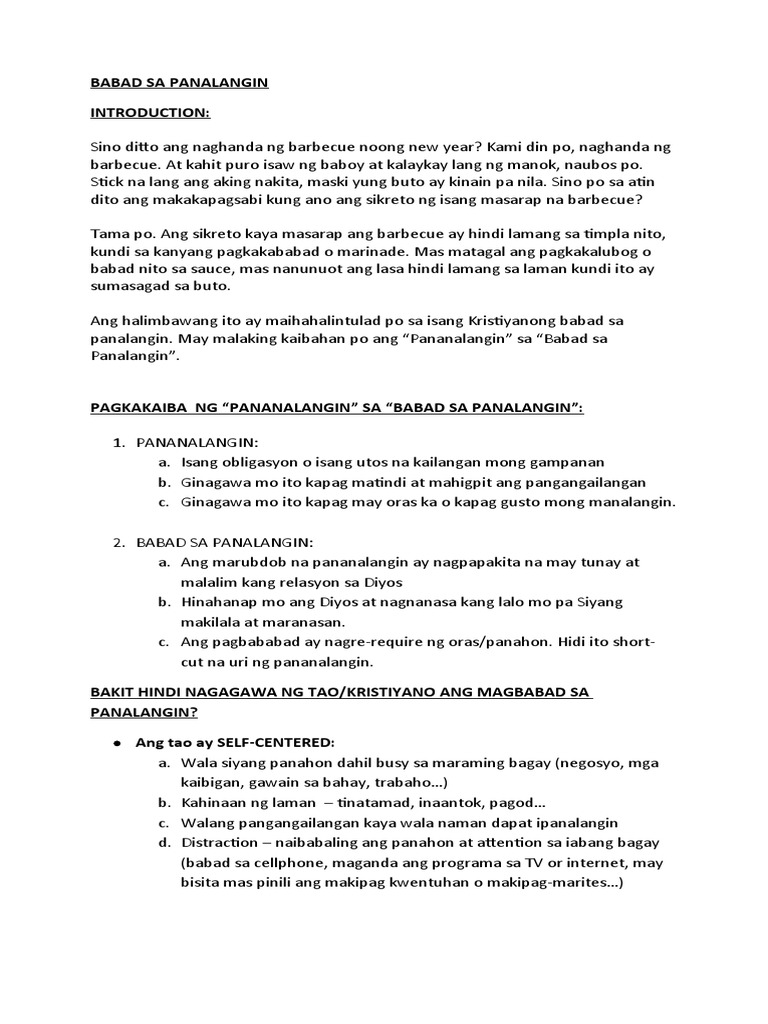 Daday - Babad Sa Panalangin | PDF