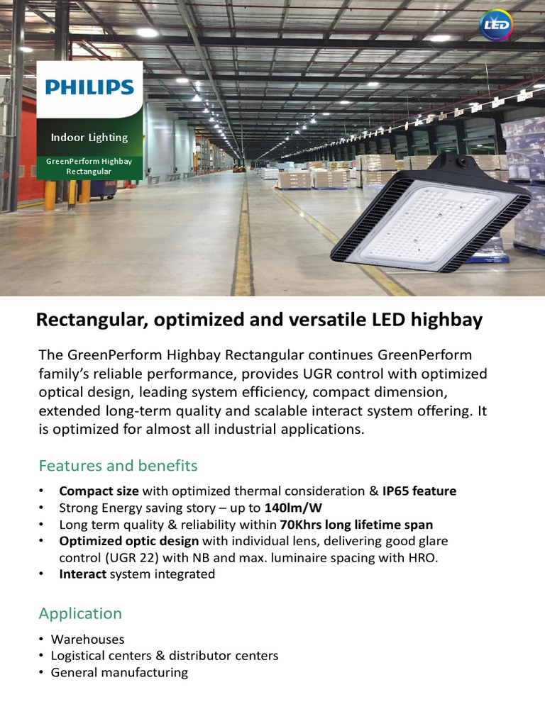 GreenPerform Highbay Rectangular Datasheet | PDF | Lighting ...
