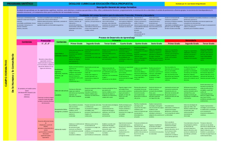 Programa Sintético _Educación Física | PDF | Educación de la primera infancia | Educación primaria