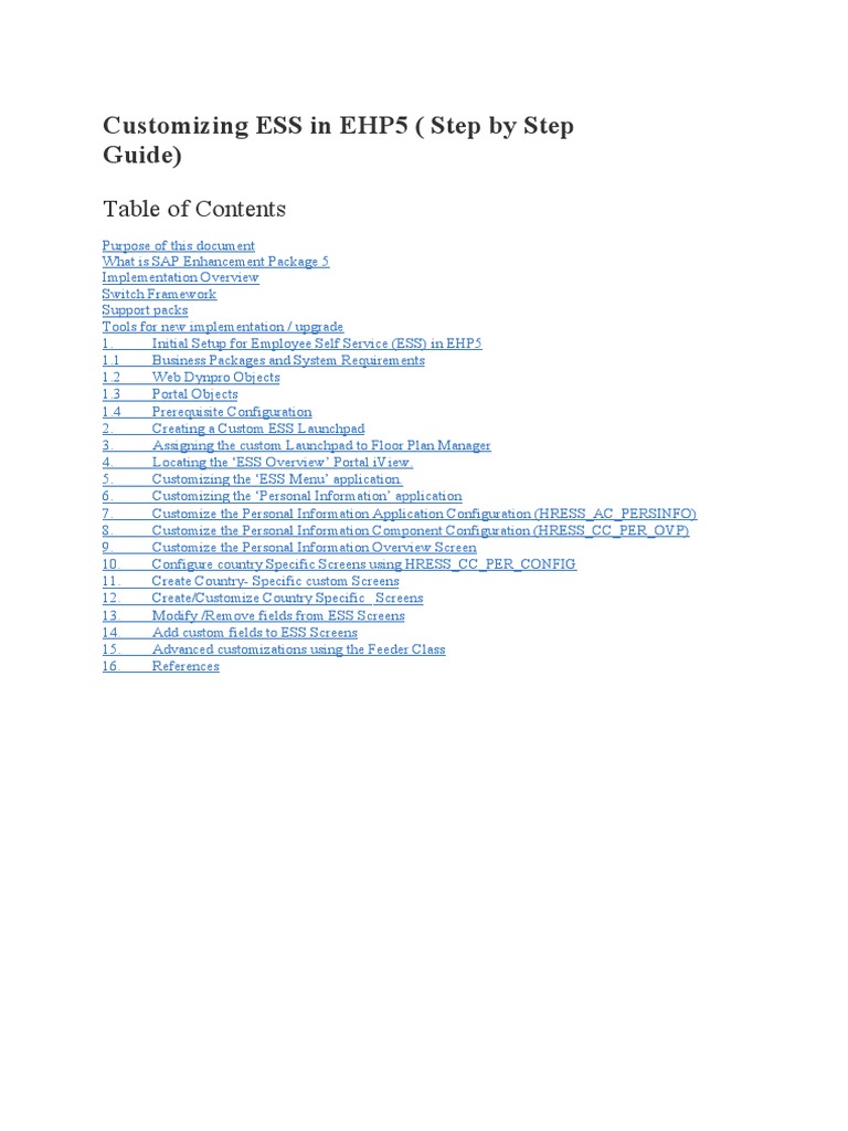 EHP5 ESS Customization Guide | PDF | Class (Computer Programming ...