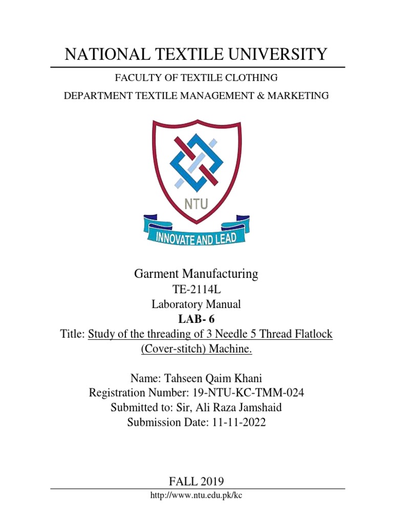 Study of The Threading of 3 Needle 5 Thread Flatlock (Cover-Stitch ...