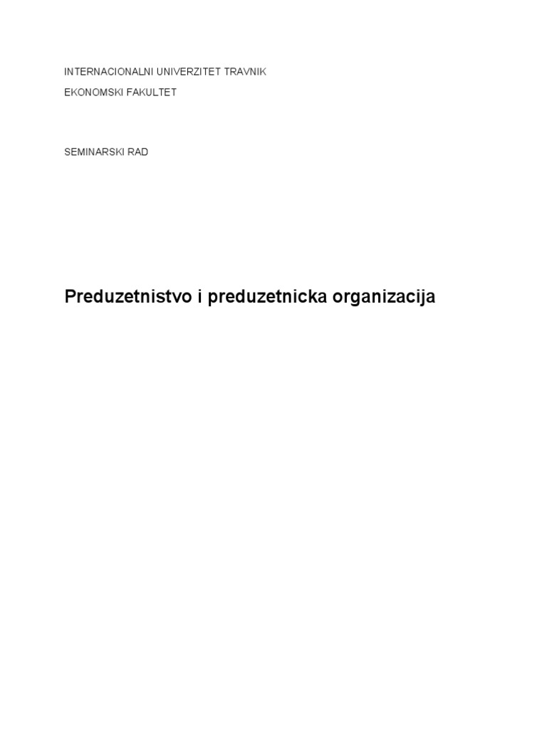 Preduzetnistvo | PDF