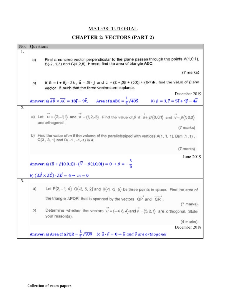 MAT538 Tutorial 2B (Chapter 2-Part 2) | PDF | Linear Algebra | Abstract ...