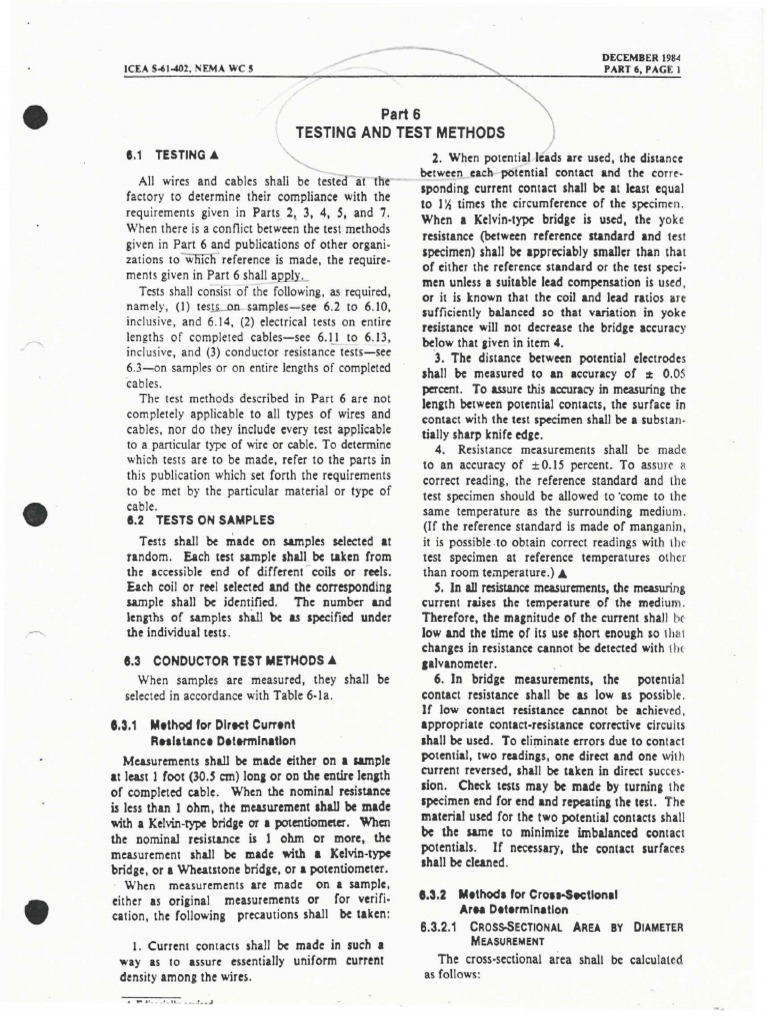 Icea Nema S-61-402 Parte 6 | PDF | Electrical Resistance And ...