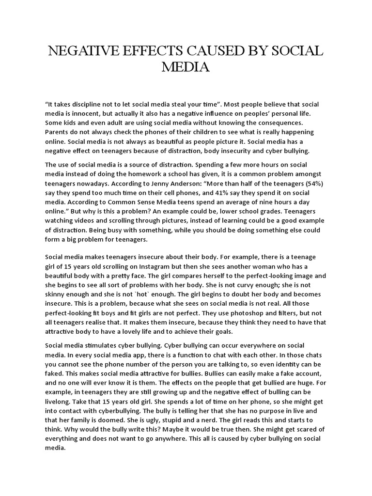 Kopie Van English - Essay | Download Free PDF | Adolescence | Social Media