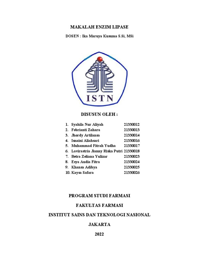 Makalah Biokimia Enzim Lipase | PDF