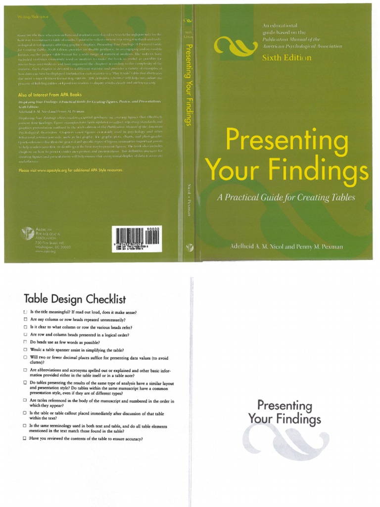 Presenting Your Findings (Livro Digitalizado) | PDF