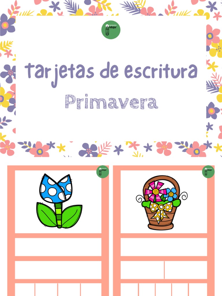 Tarjetas de Escritura Primavera | PDF