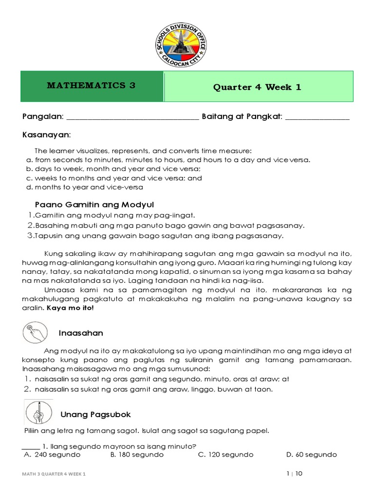 Math 3 Q4 Week 1 | PDF