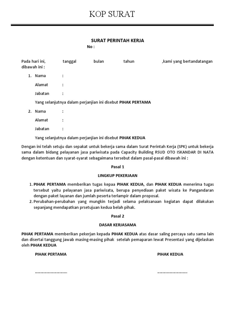 Surat Perintah Kerja | PDF