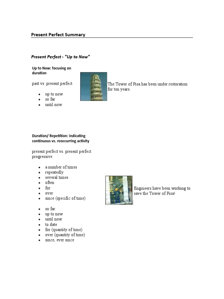 Present Perfect Tense Guide - Under 40 Characters | PDF | Perfect ...