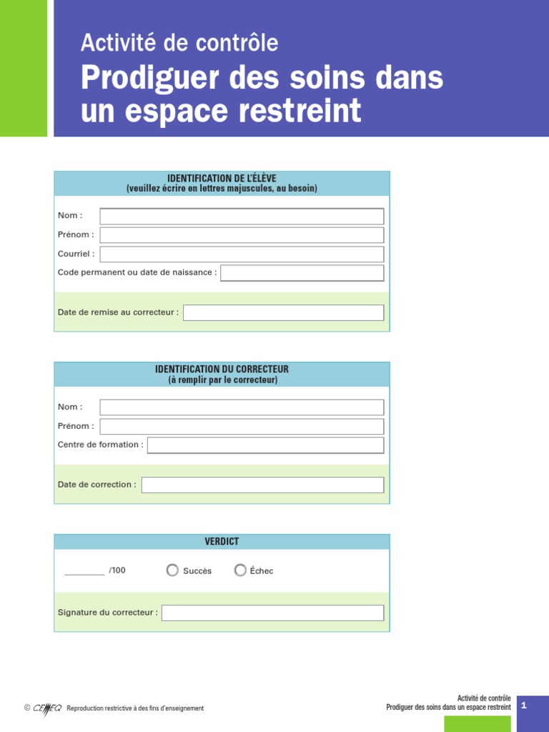 251-772 - Prodiguer Des Soins Dans Un Espace Restreint | PDF ...