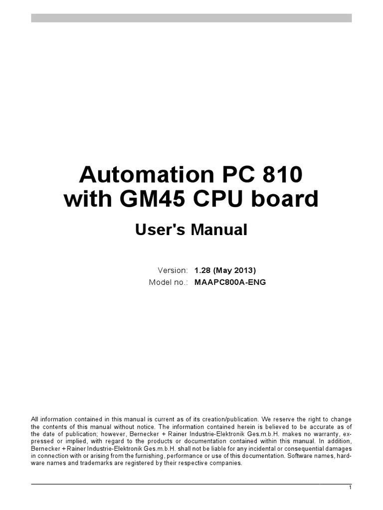Automation PC 810 | PDF | Booting | Bios