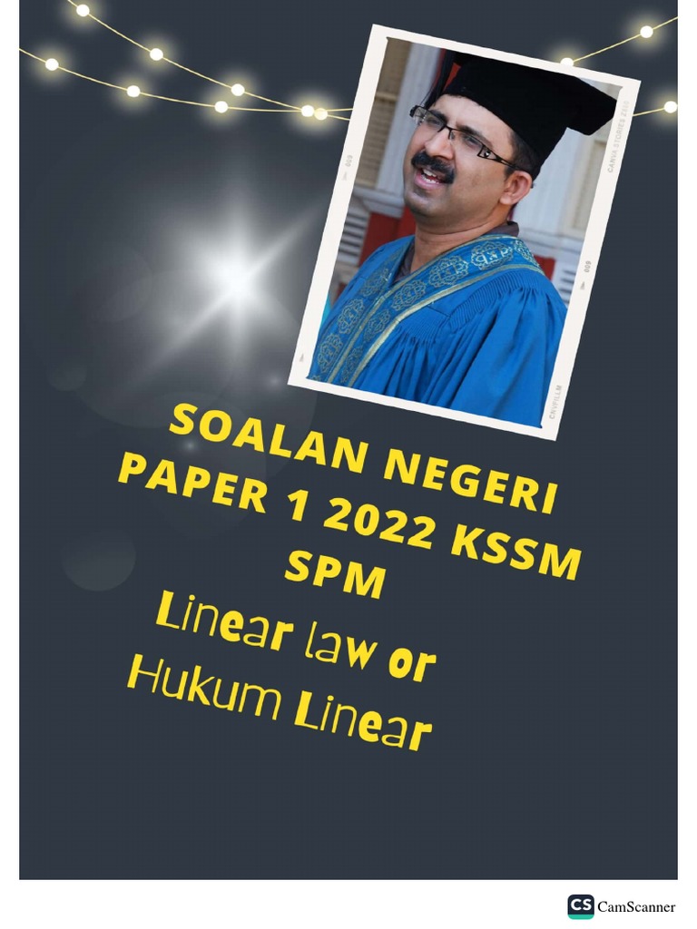 Soalan Negeri Paper 1 Hukum Linear or Linear Law Add Maths Sir Ven | PDF