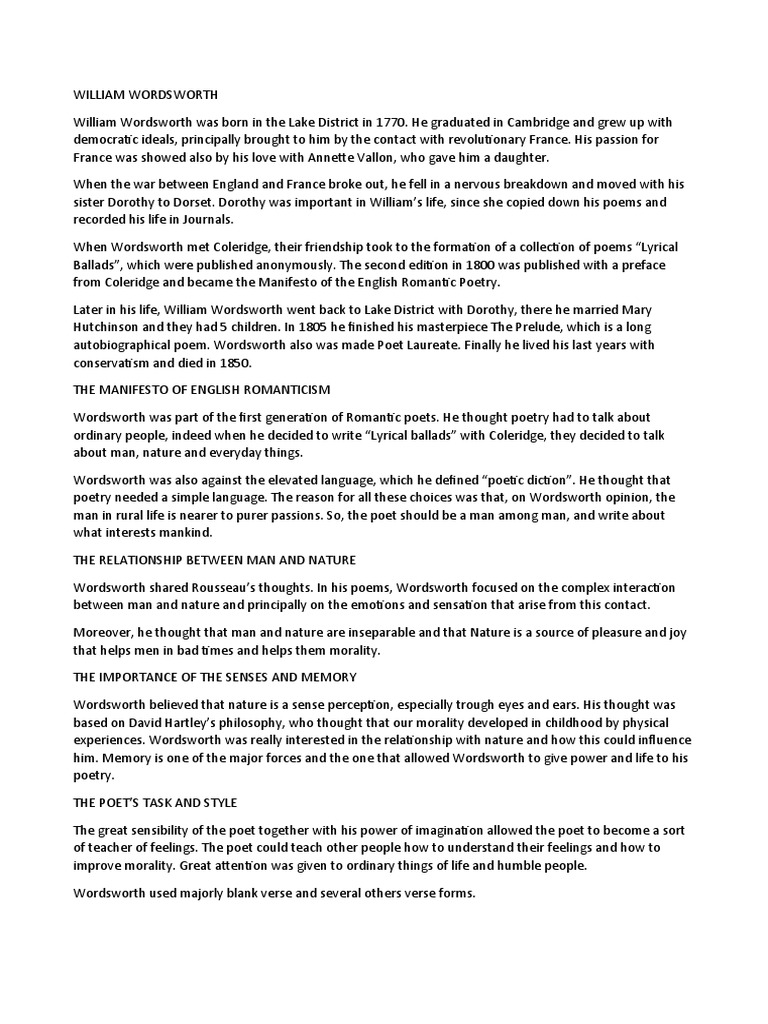 William Wordsworth | PDF | William Wordsworth | Poetry