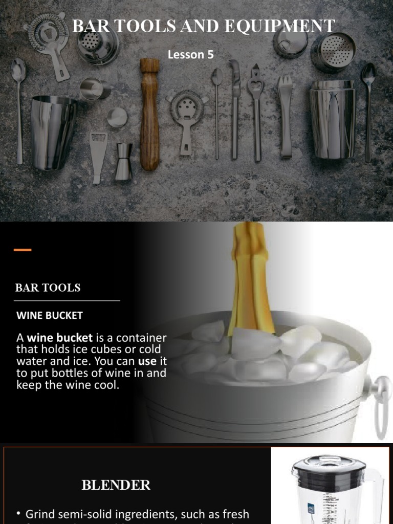 Lesson 5 Bar Tools and Equipment | PDF | Home & Garden | Wellness