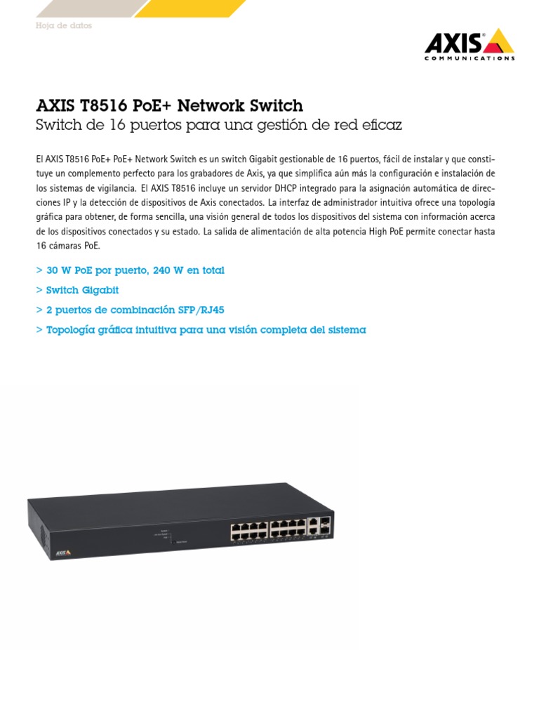 Switch Axis T8516 | PDF | Dirección IP | Internet