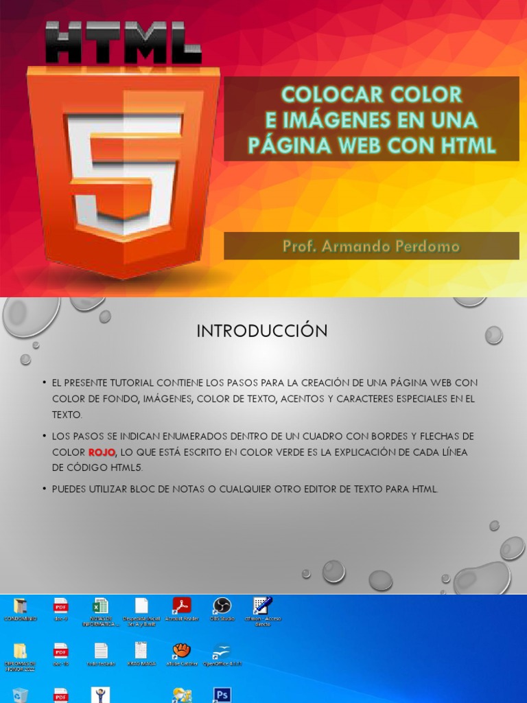Tutorial de Creación de Páginas Web HTML5 | PDF | HTML | Redes