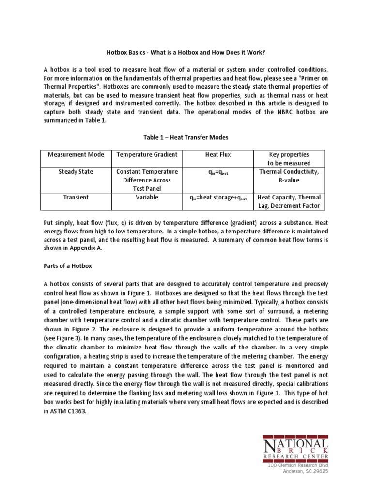 Hot Box Basics | PDF | Thermocouple | Heat