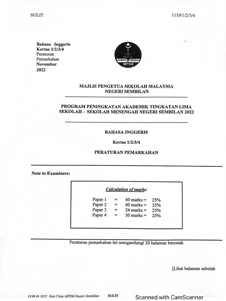 Skema BI K1 N9 2022 | PDF