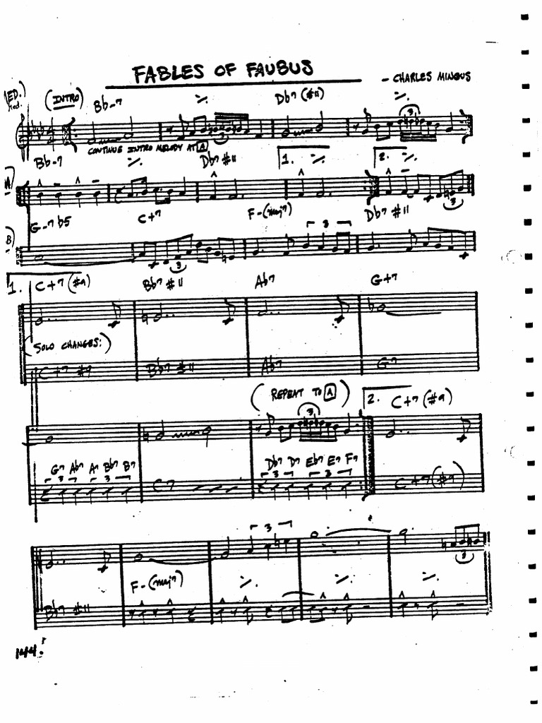 Fables of Faubus ORIGINAL MINGUS | PDF