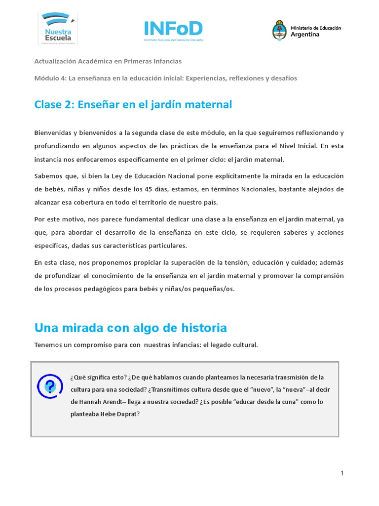 API04. Clase2 1 | PDF | Método de enseñanza | Educación de la primera infancia