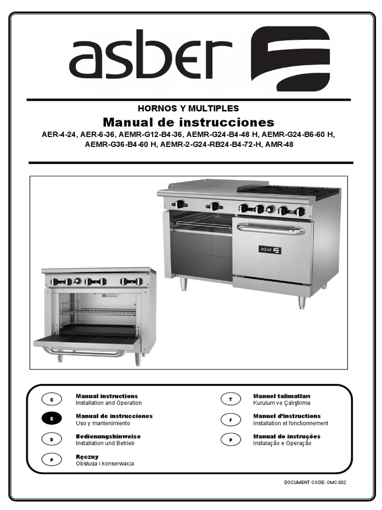 (Es) Omc-002 Manual Estufas | PDF | Agua | Acero