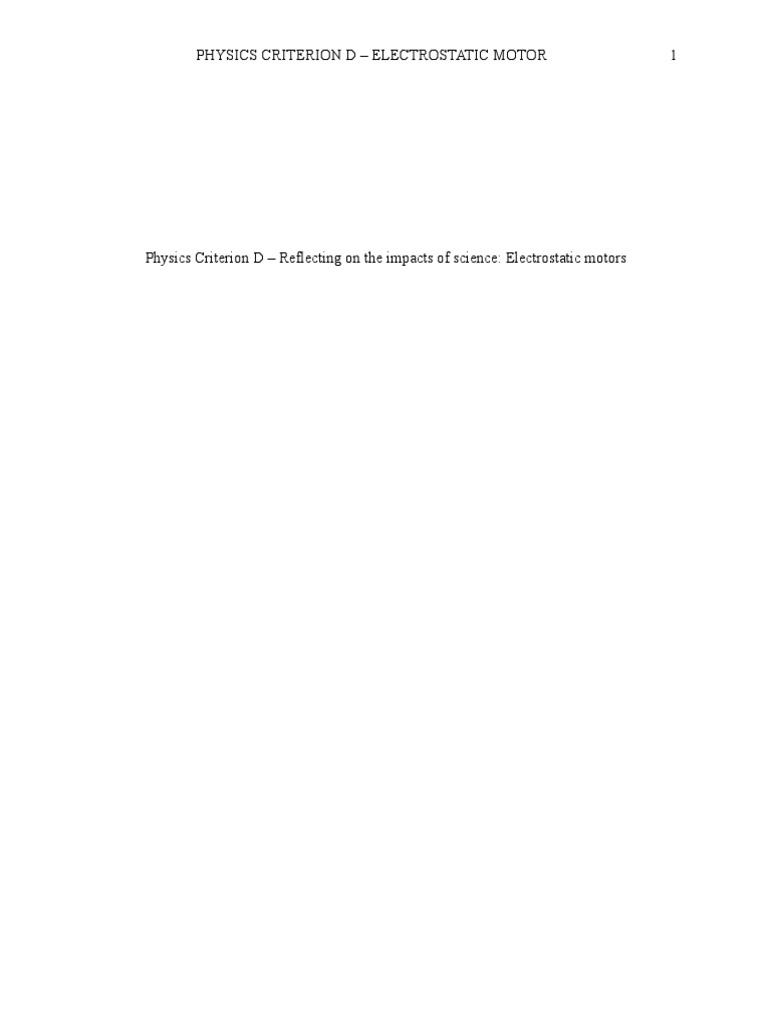 MYP Criteria D - Sample Report | PDF | Electric Motor | Greenhouse Gas