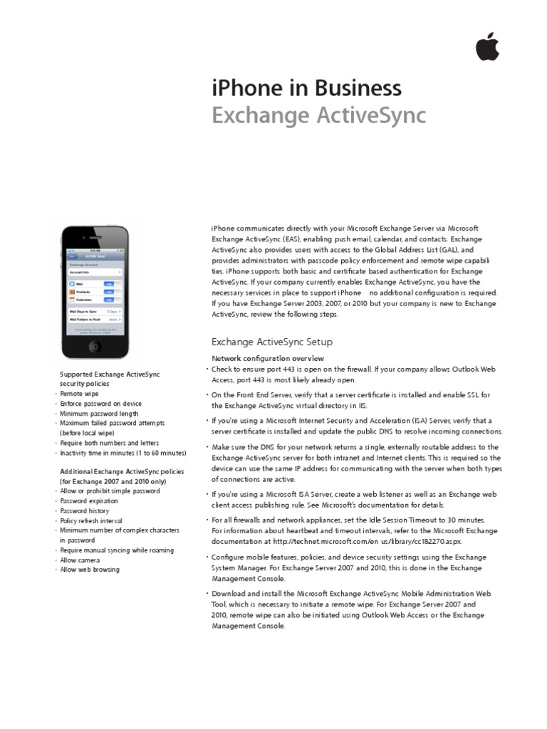 Iphone EAS | PDF | Microsoft Exchange Server | Public Key Certificate