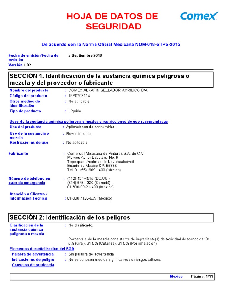 HS Sellador Alkafin Base Agua | PDF | Residuos | Contaminación