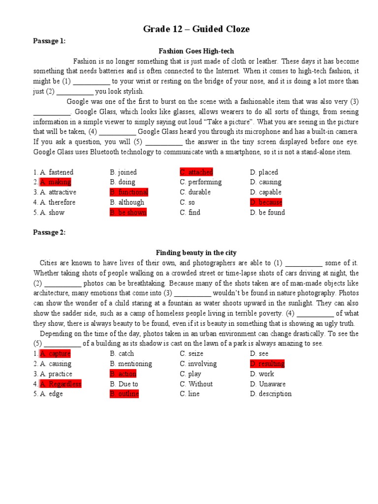 (Grade 12) Entrance Exam Guided Cloze 1 - Lê Viết Tín | PDF | Rock And ...