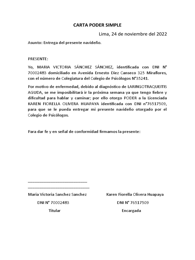 Carta Poder Simple | PDF