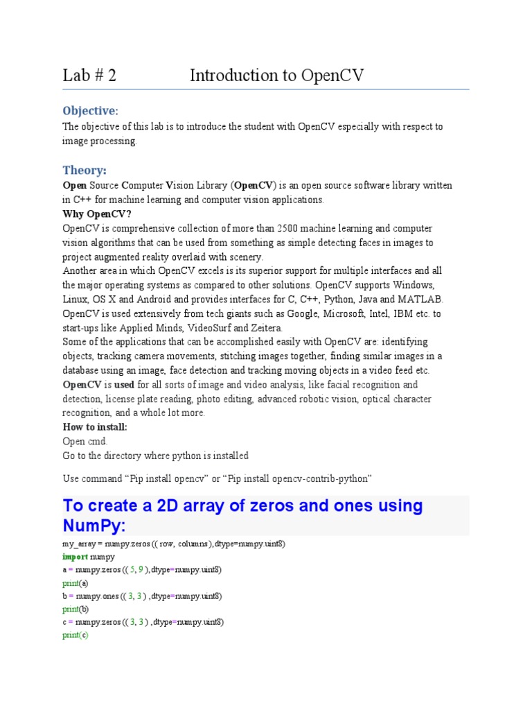Digital Image Processing Lab Manual# 2 | PDF | Computer Vision ...