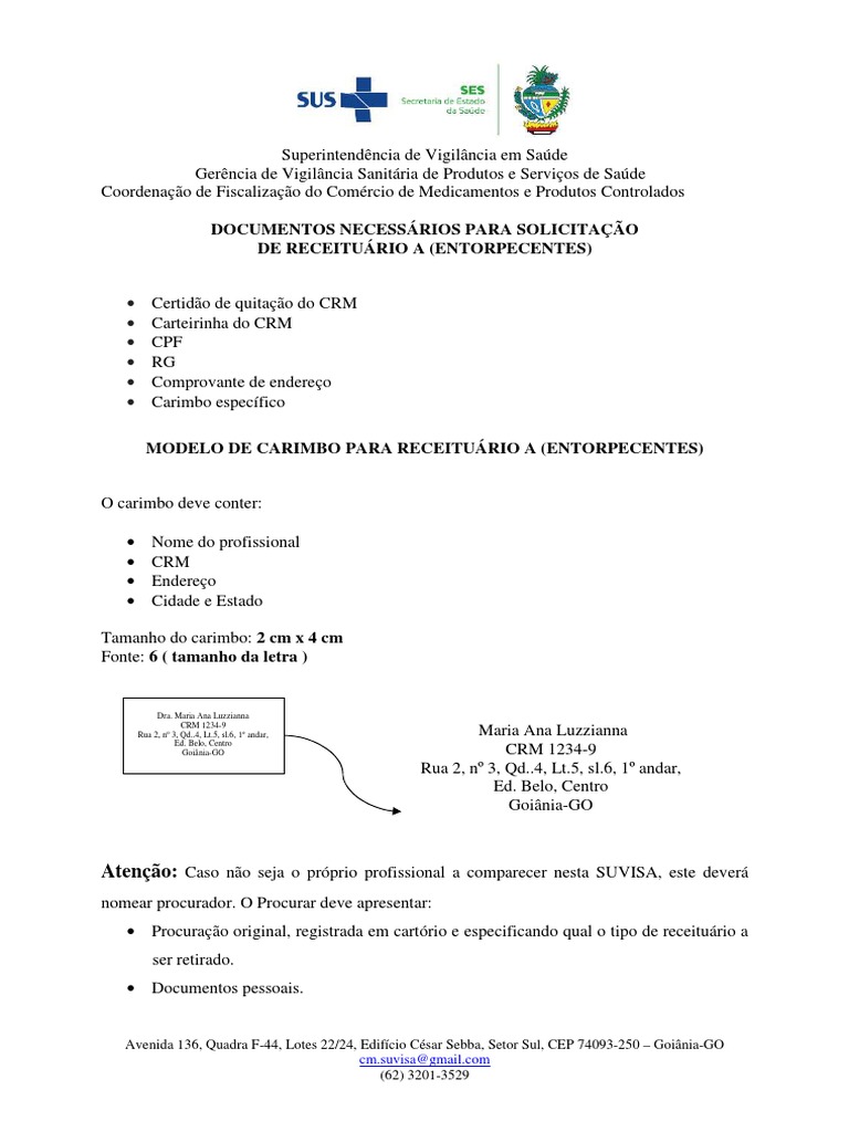Receituario Controlado Tipo A | PDF