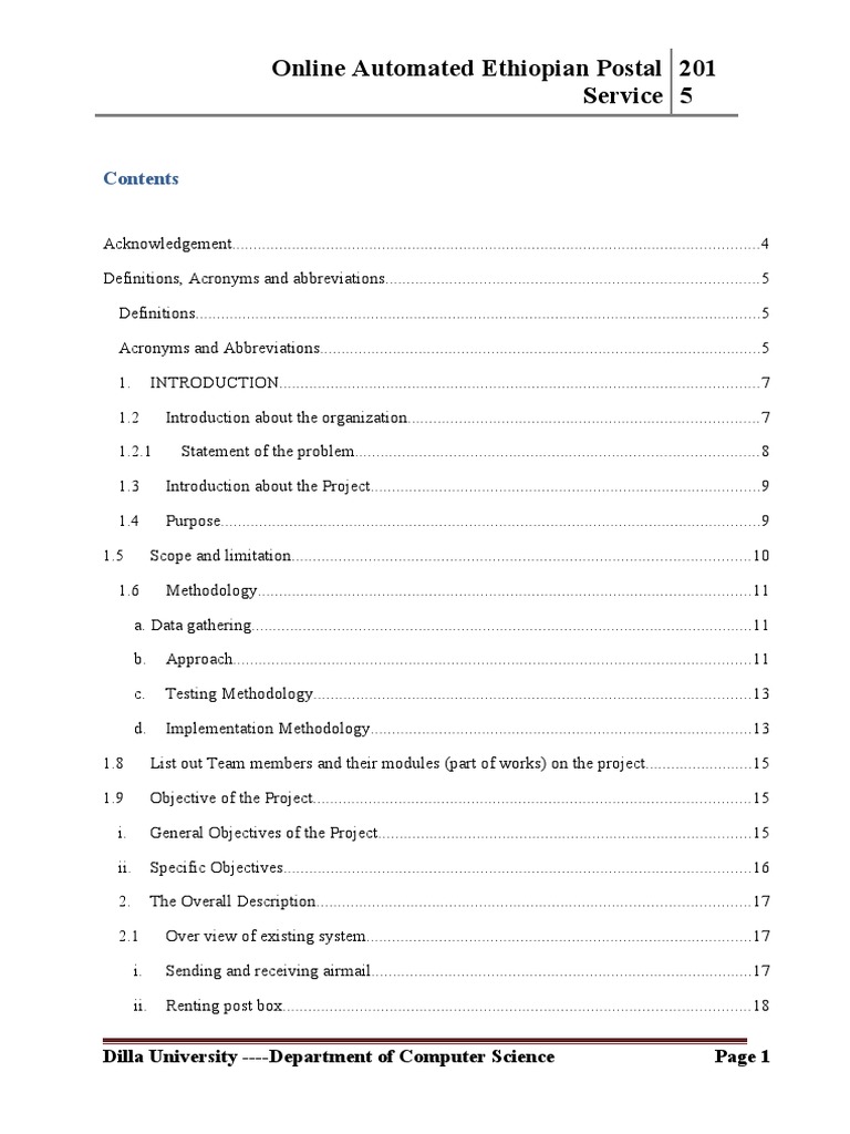 Online Automated Ethiopian Postal System | PDF | Object (Computer ...