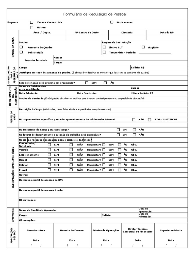 Modelo De Requisicao Caixamodelo De Requisicao