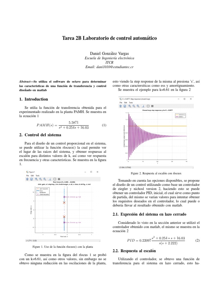 Tarea 2 LabControl | PDF | Ecuaciones | Informática