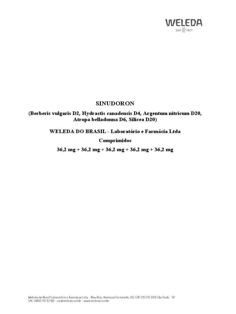 Bula Sinudoron Comprimidos | PDF | Farmacêutico | Gravidez