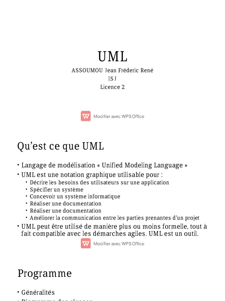 UML Cours | PDF | Langage de Modélisation Unifié | Classe (informatique)