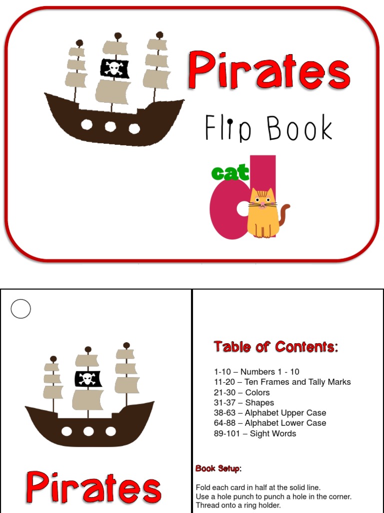 Pirate Flip Book Flashcard | PDF | Linguistics | Orthography